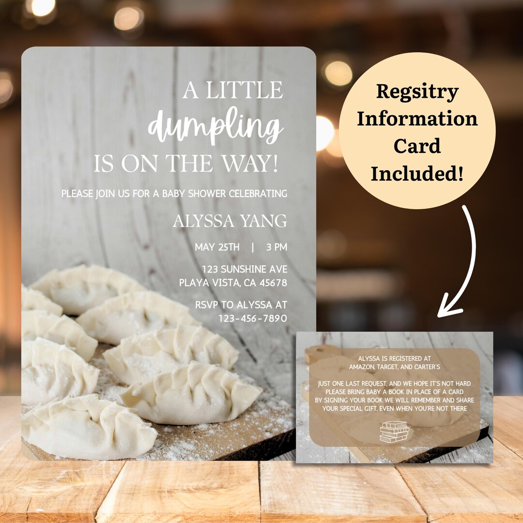 Customizable Dumpling Baby Shower Invitation - Gender-neutral Boho ...