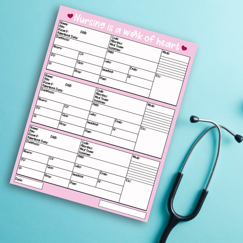 3-patient SBAR Nurse Report Sheet, Med Surg, Nursing Student (digital ...
