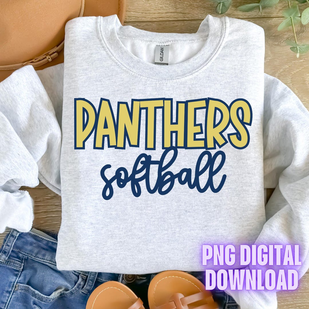 Panthers PNG, Panthers Softball PNG, Navy and Gold - Etsy