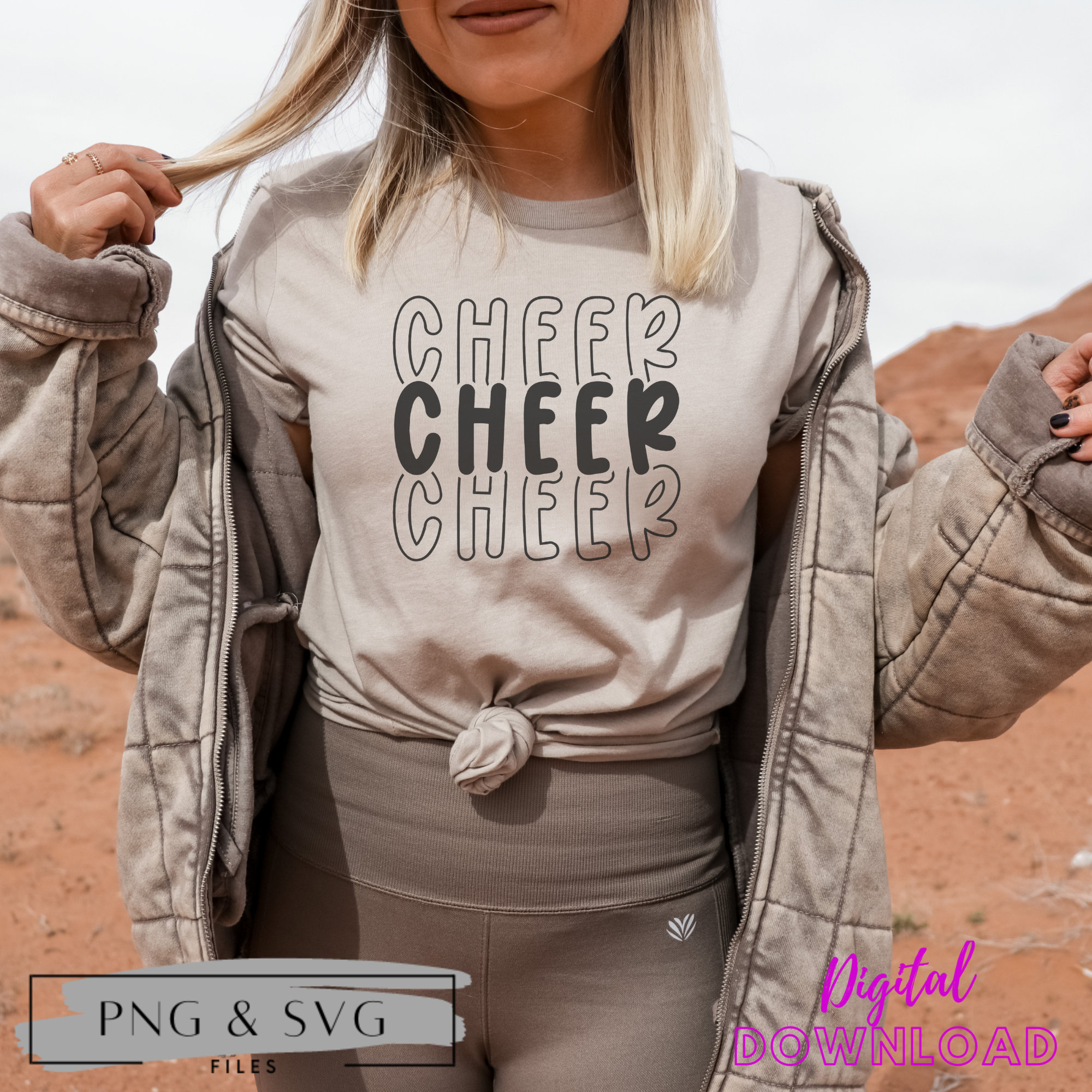 Cheer PNG, Cheer SVG, Stacked Cheer PNG, Cheerleader Png, Cheerleader ...