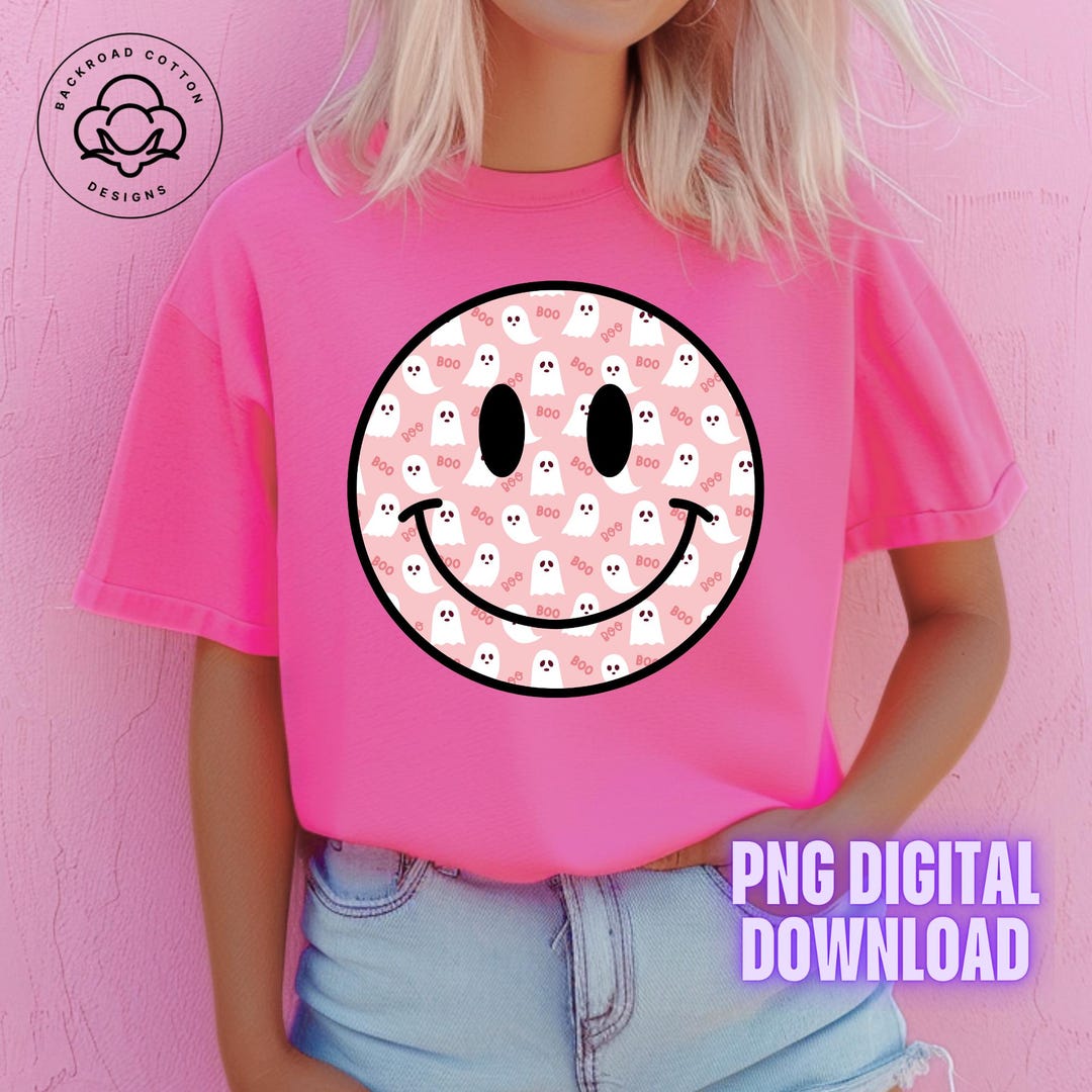 Smile Face PNG | Pink Ghost PNG | Halloween PNG | Halloween Smile ...
