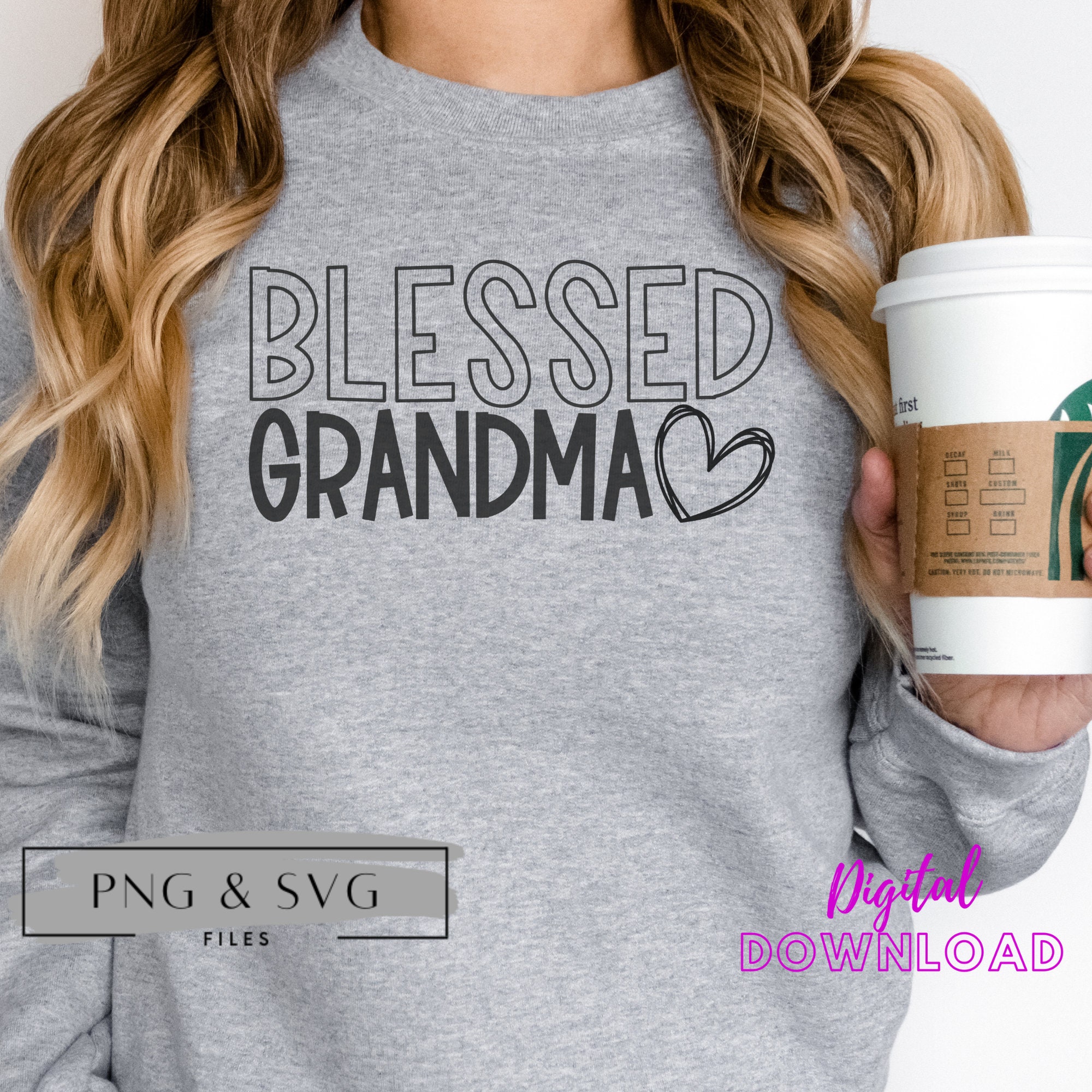 Blessed Grandma SVG and PNG Files - Etsy