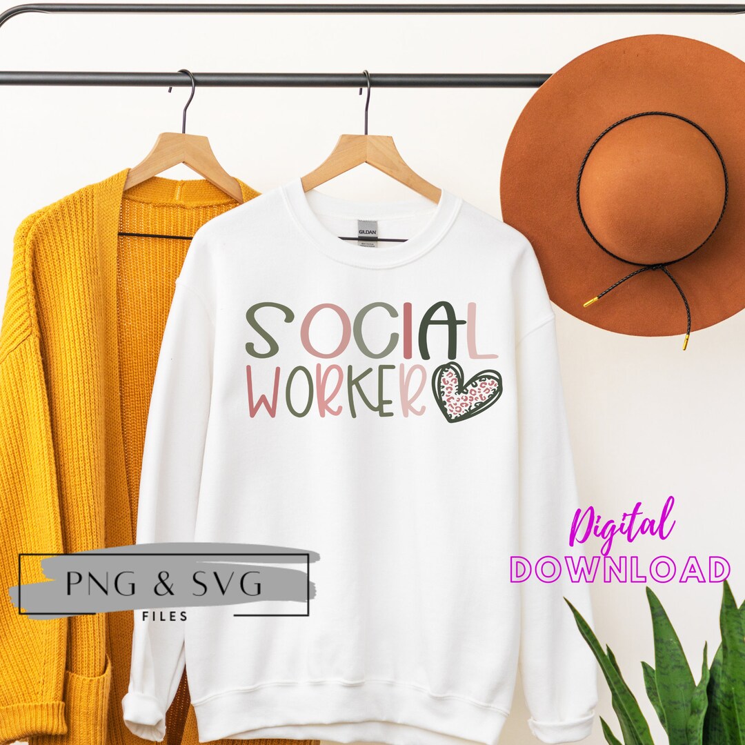 Boho Social Worker SVG and PNG - Etsy