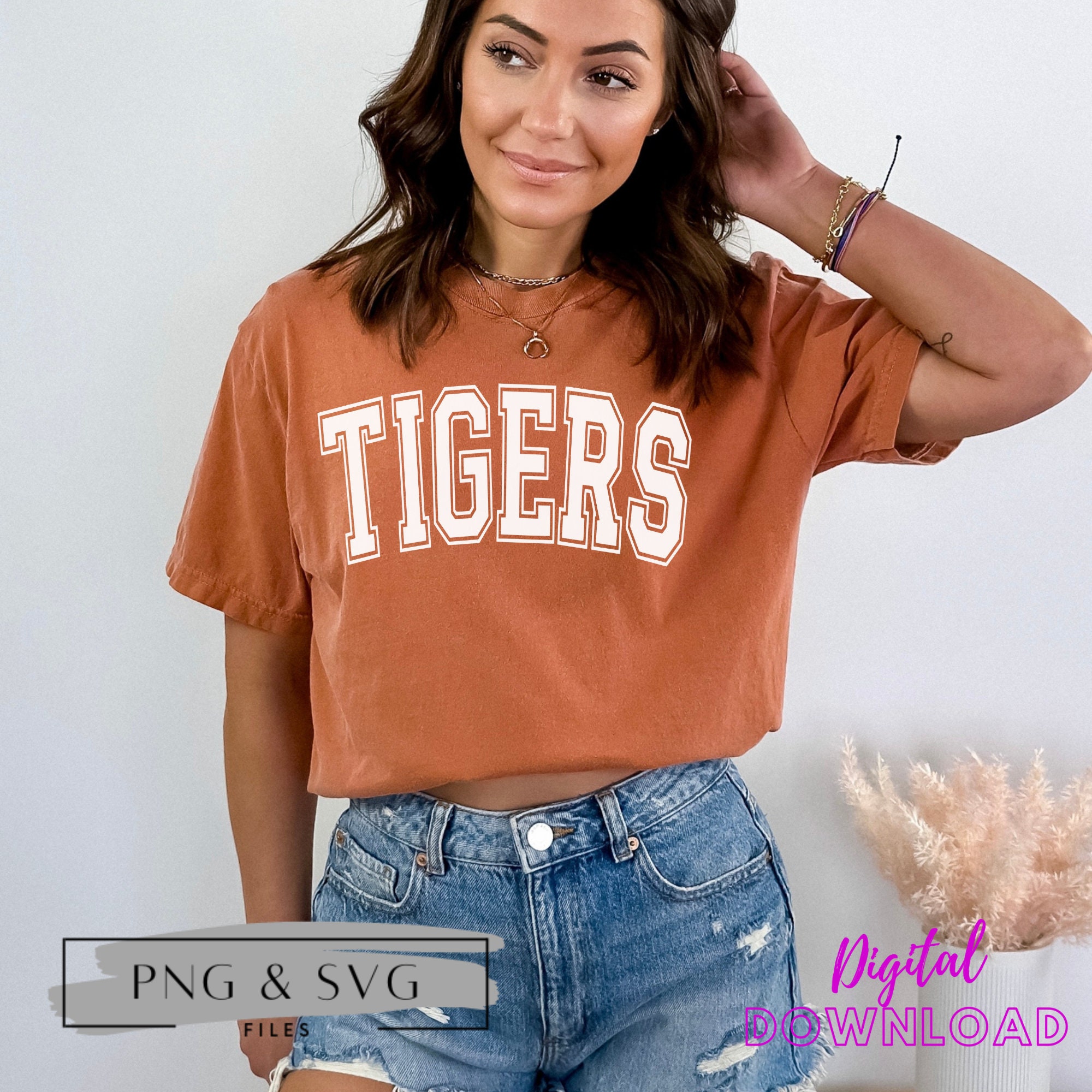 Tigers Mascot SVG and PNG Files, Tigers PNG File, Tigers Svg File, Back ...