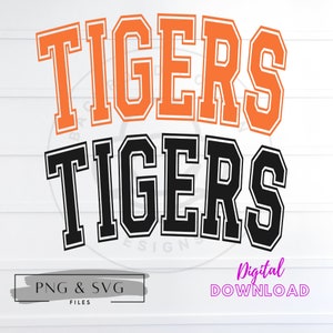 Tigers Mascot SVG and PNG Files, Tigers PNG File, Tigers Svg File - Etsy