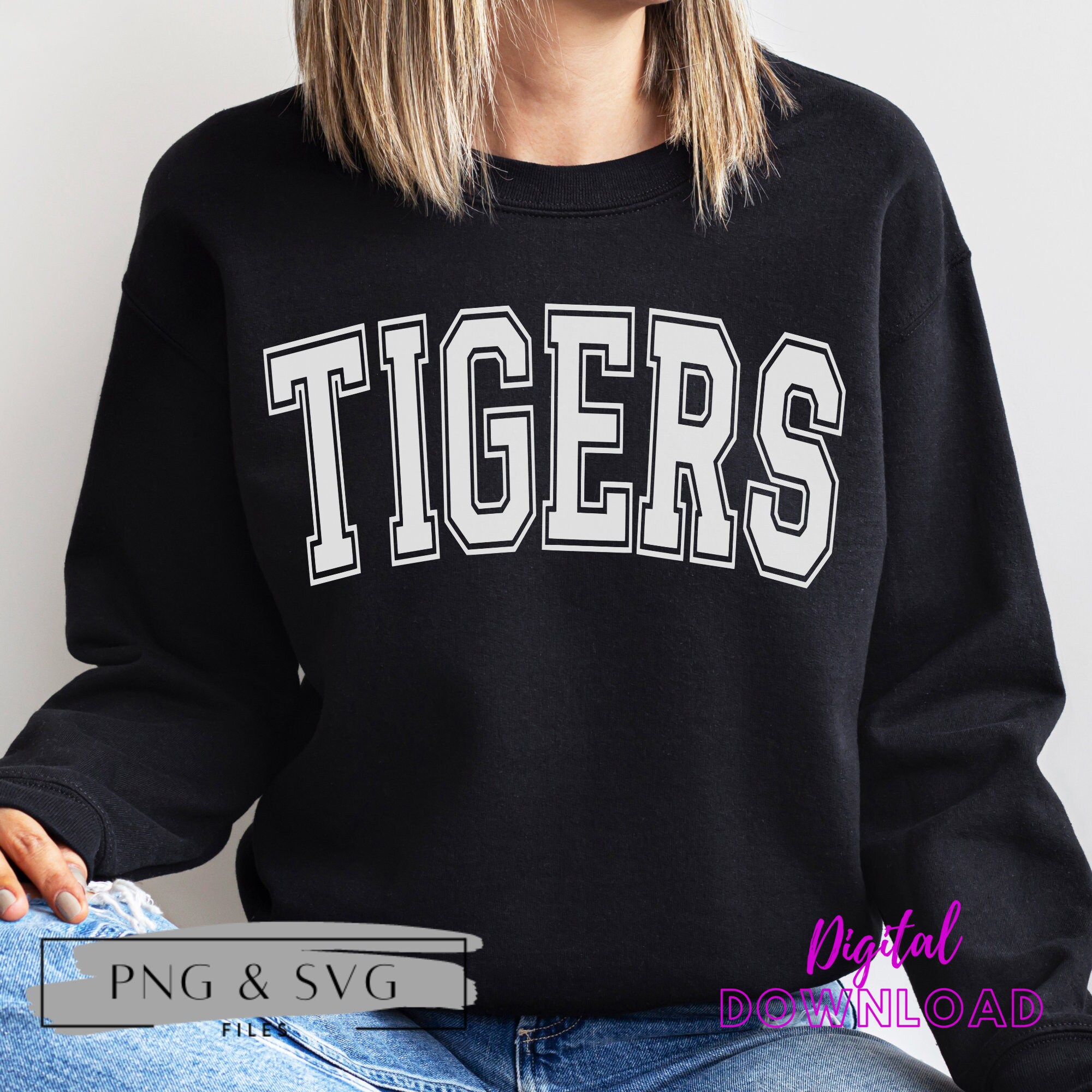 Tigers Mascot SVG and PNG Files, Tigers PNG File, Tigers Svg File, Back ...