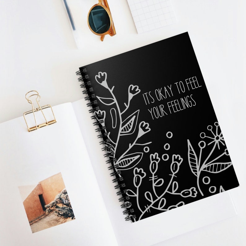 Feelings Journal Spiral Notebook Ruled Line Floral - Etsy