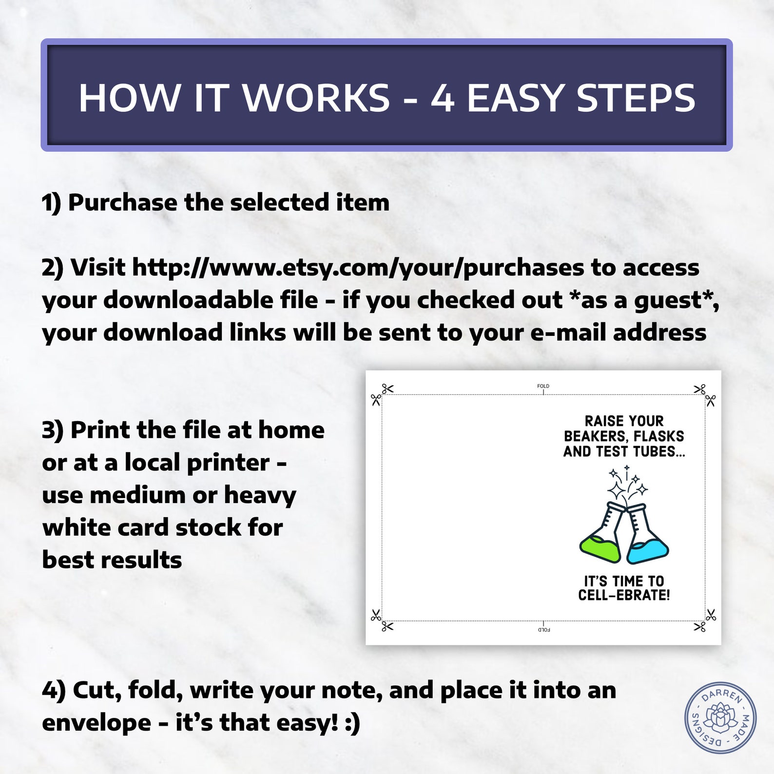 Science Birthday Card, Digital Printable Birthday Card, Instant ...