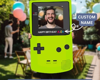 Gamer Birthday Photo Frame, Game Boy Photo Prop, Gameboy Birthday Photo ...