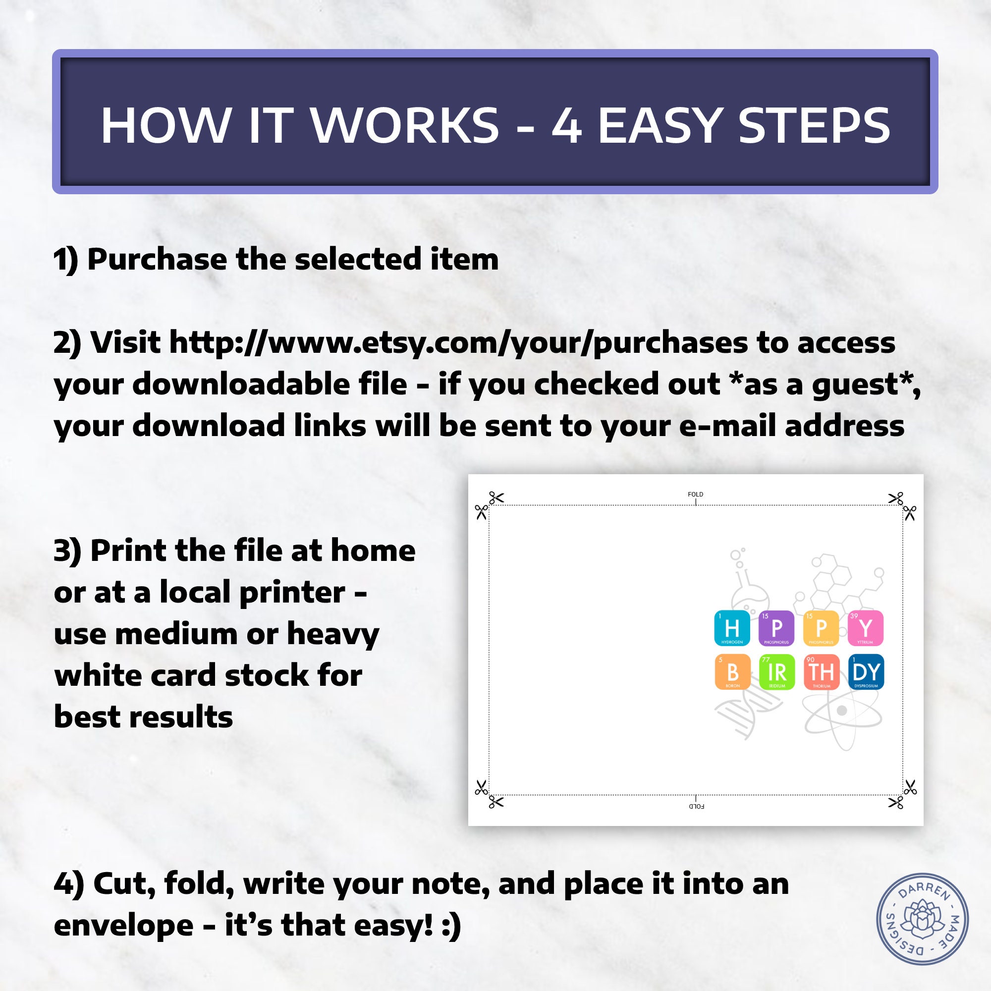 Periodic Table Birthday Card, Science Digital Printable Birthday Card ...