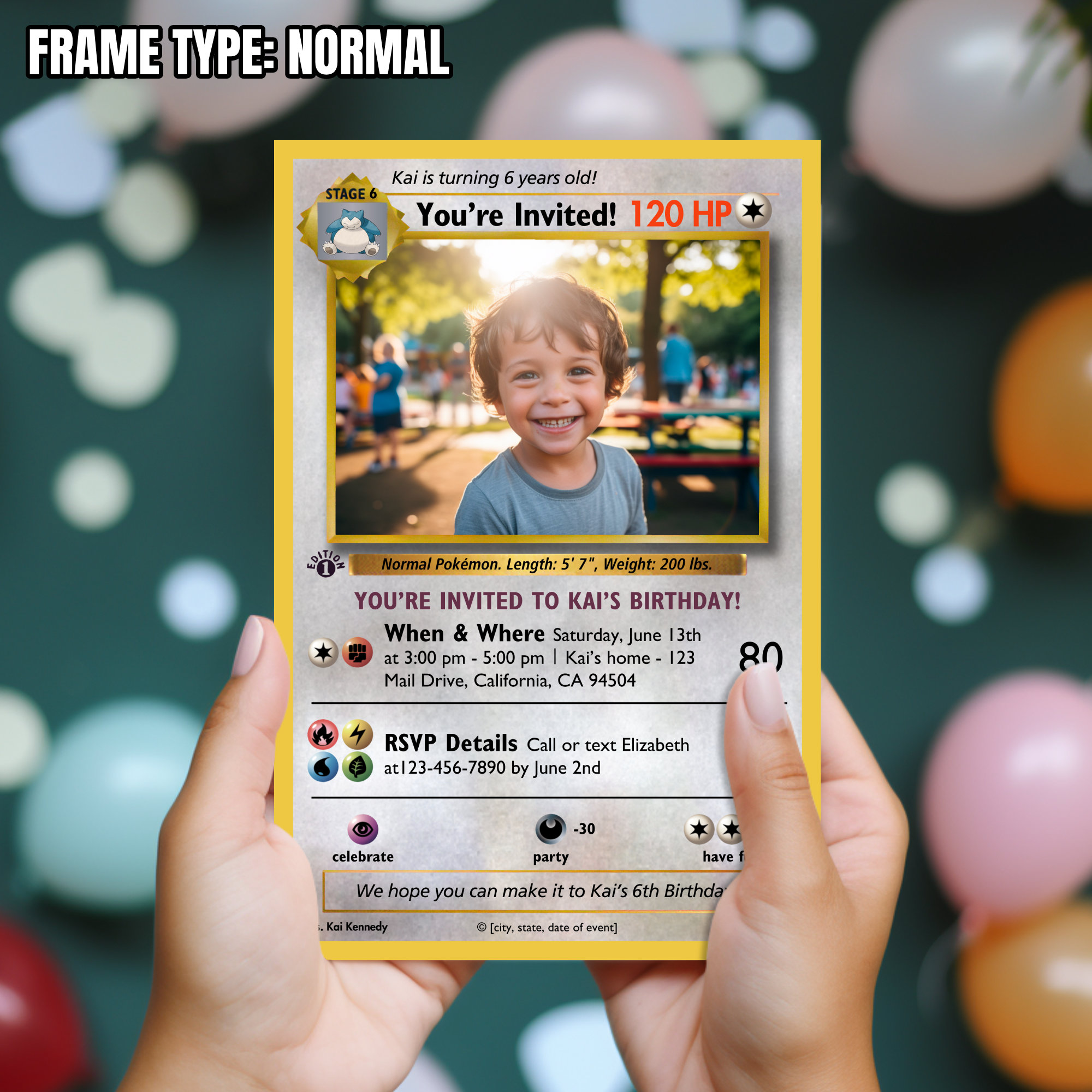Pokemon Birthday Invitation 4x6, Pokemon Card Custom Invite, Pokemon ...
