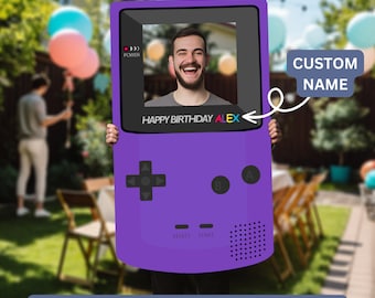 Gamer Birthday Photo Frame, Game Boy Photo Prop, Gameboy Birthday Photo ...