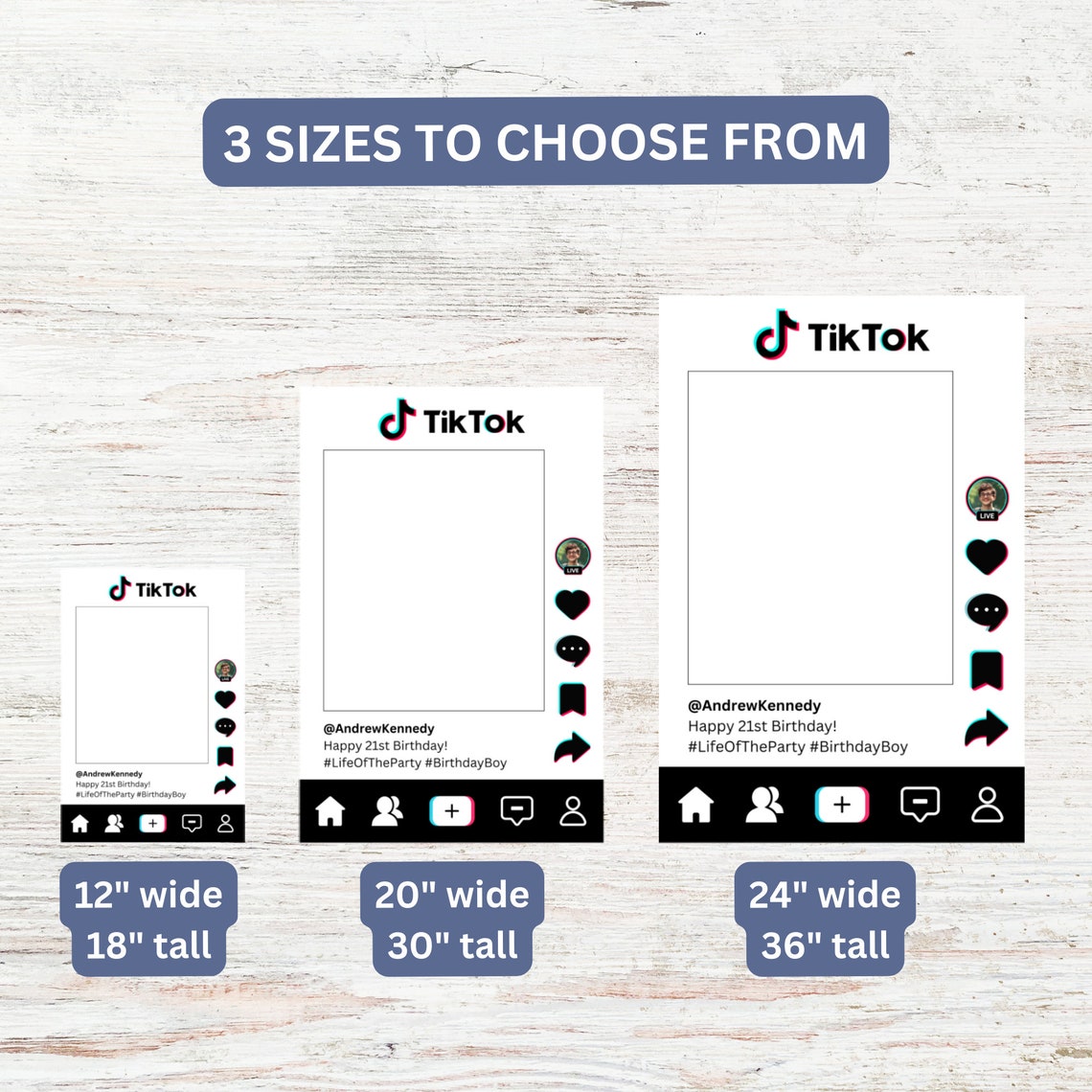 Tiktok Photo Frame Cutout for Birthday, Graduation, Wedding, Bridal ...