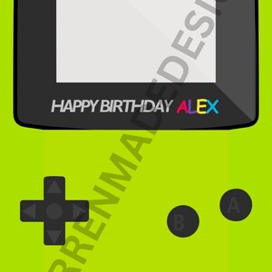 Gamer Birthday Photo Frame, Game Boy Photo Prop, Gameboy Birthday Photo ...