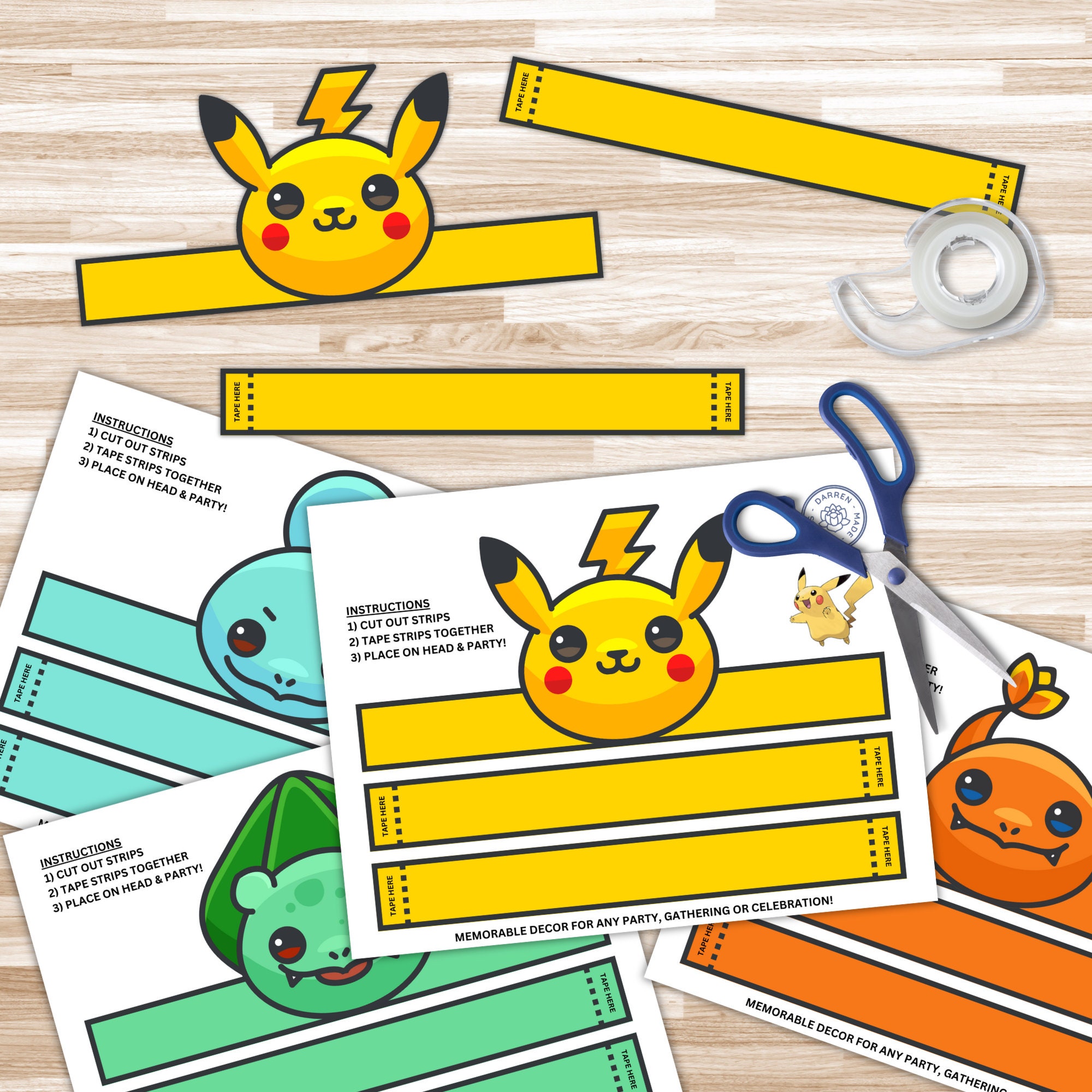 Pokemon Birthday Headbands, Pokemon Ear Head Piece, Pokemon Party Hat ...