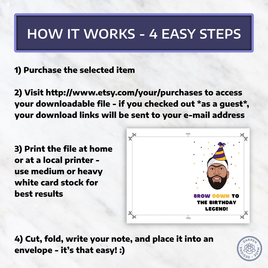 Anthony Davis Birthday Card | Printable Birthday Card | NBA Los Angeles ...