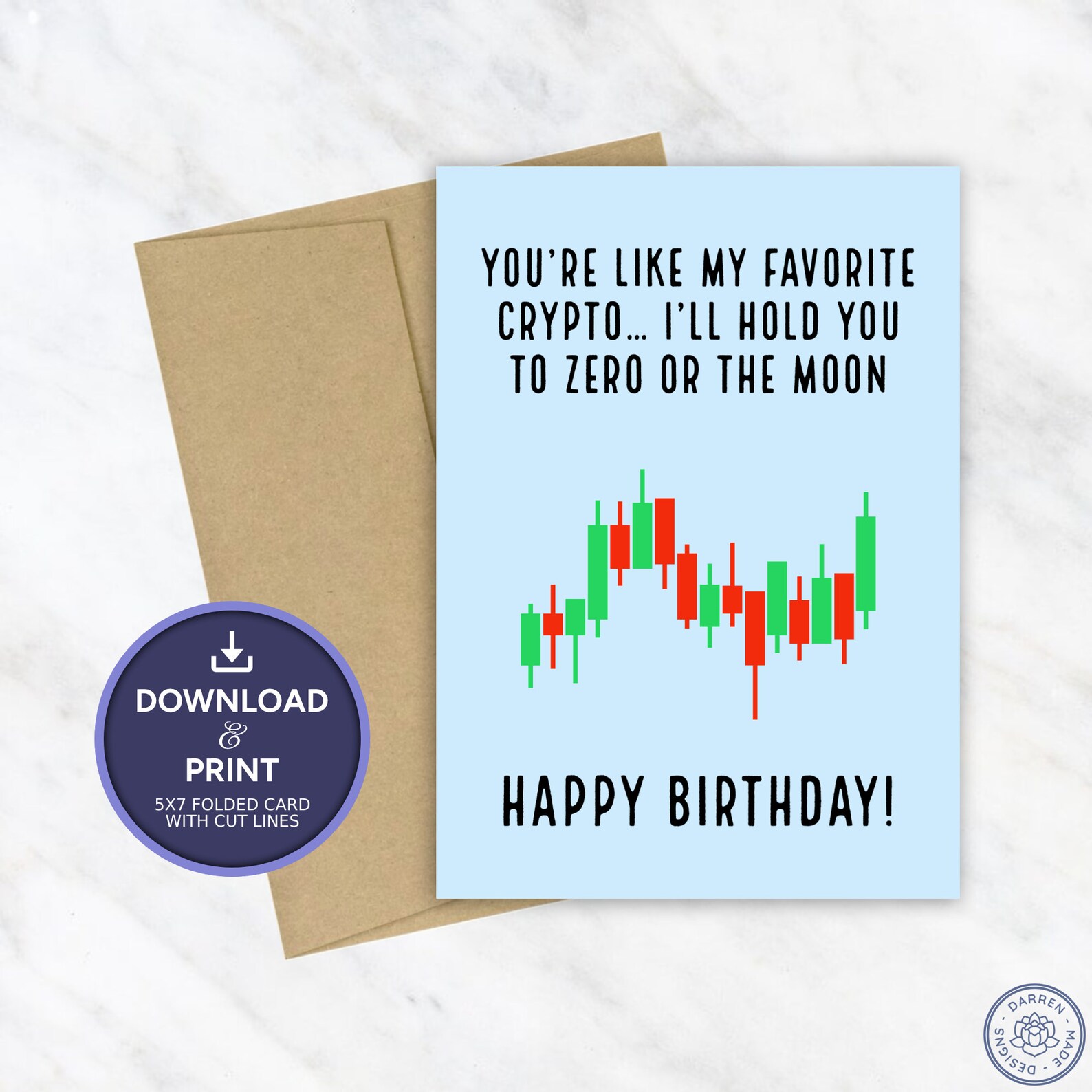 Crypto Birthday Card, Digital Printable Birthday Card, Instant Download ...