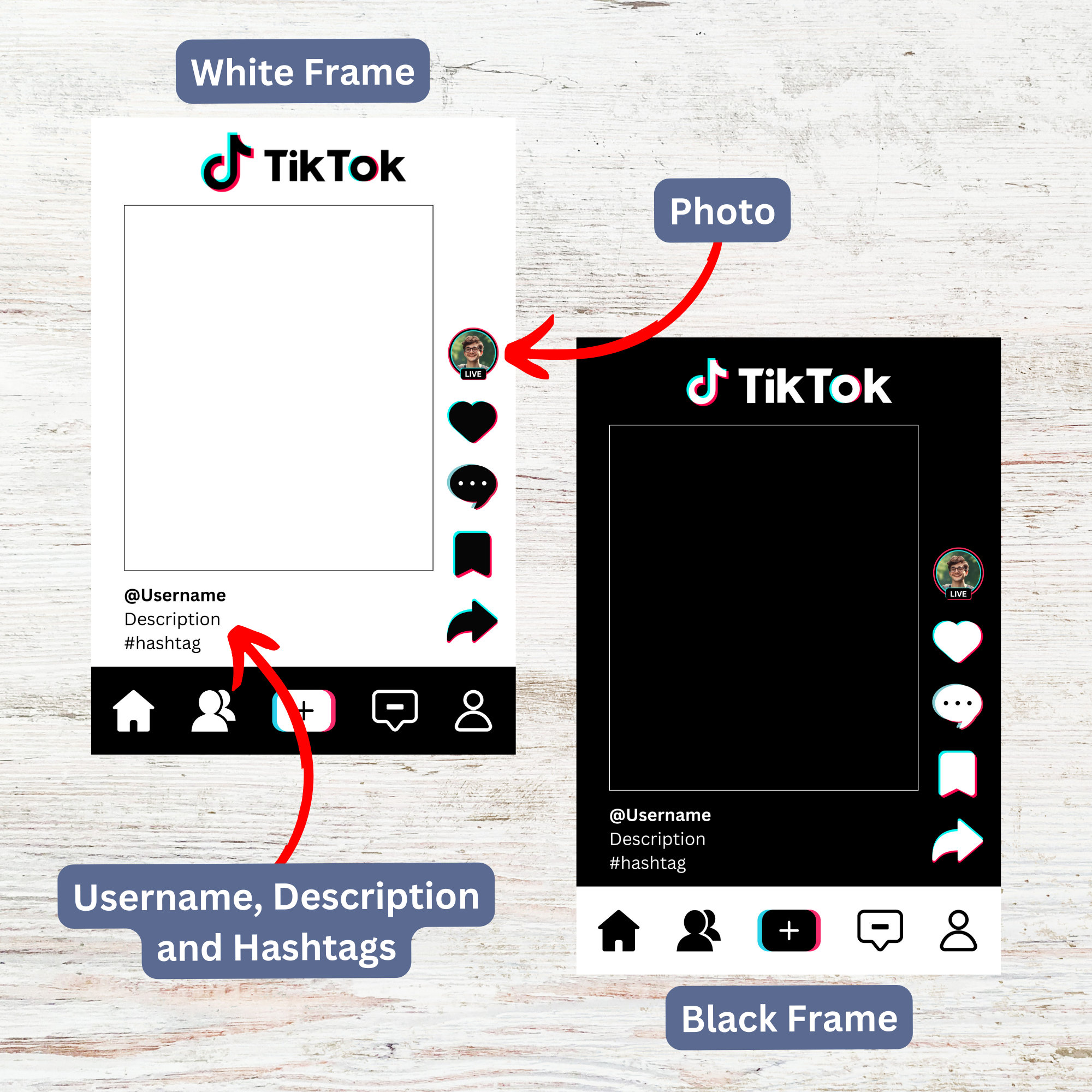 Tiktok Photo Frame Cutout for Birthday, Graduation, Wedding, Bridal ...