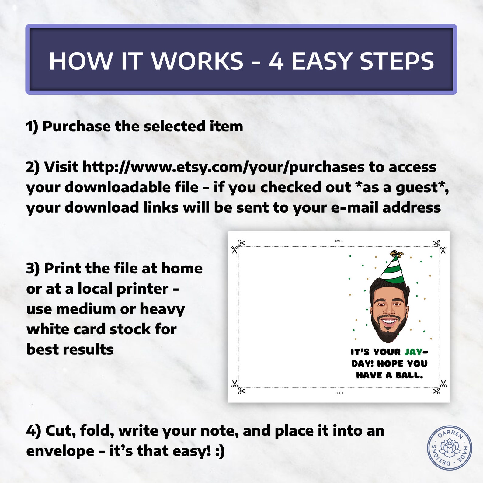 Jayson Tatum Birthday Card | Printable Birthday Card | NBA Boston ...