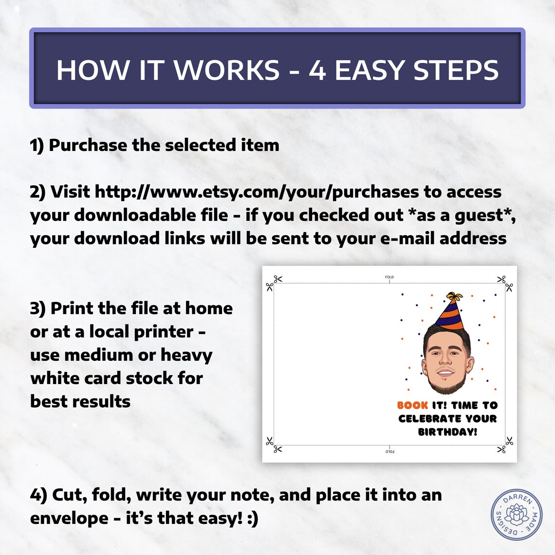 Devin Booker Birthday Card | Printable Birthday Card | NBA Phoenix Suns ...