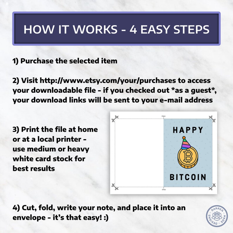 Bitcoin Birthday Card, Digital Printable Birthday Card, Instant ...