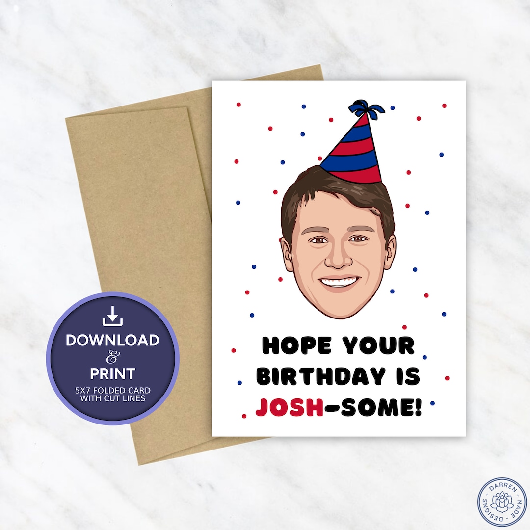 Josh Allen Birthday Card | Printable Birthday Card | Buffalo Bills ...