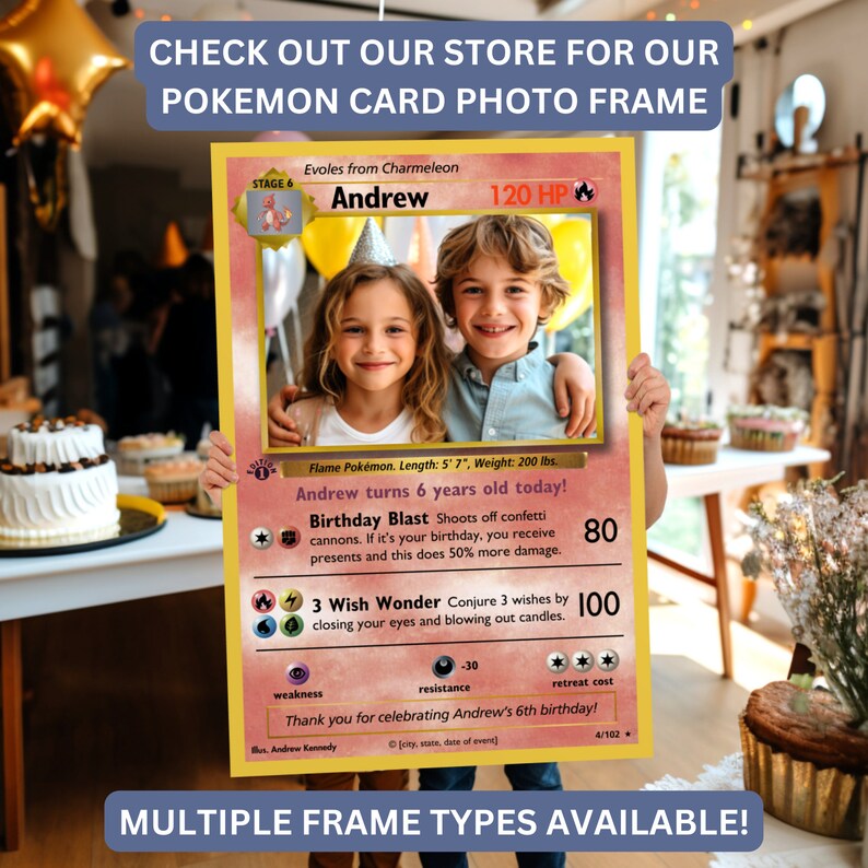 Pokemon Birthday Invitation 4x6, Pokemon Card Custom Invite, Pokemon ...