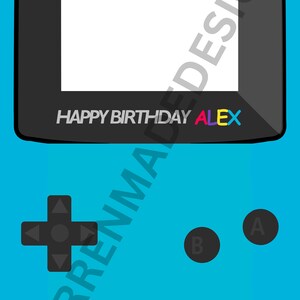 Gamer Birthday Photo Frame, Game Boy Photo Prop, Gameboy Birthday Photo ...