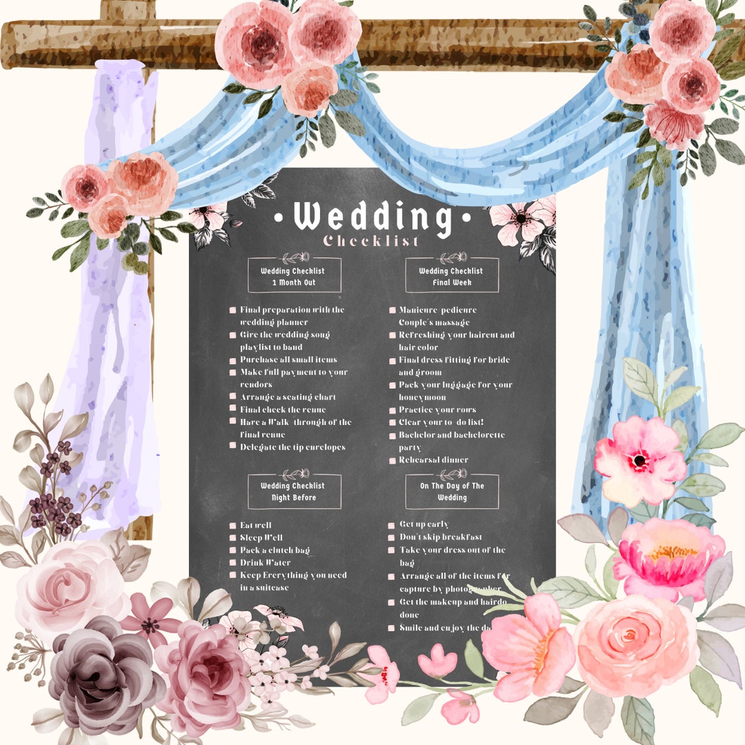 Ultimate Wedding Checklist Planner, Bride-to-be Organizer, Printable ...