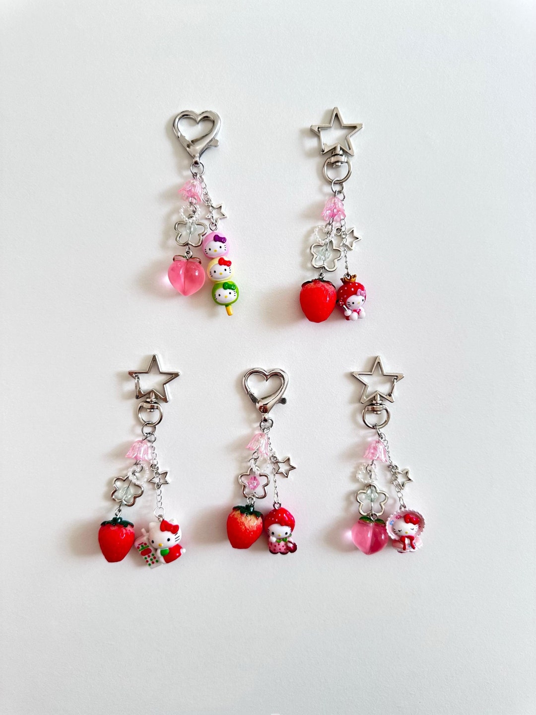 Hello Kitty Keychain Hello Kitty Keyring cute Keychain sanrio - Etsy UK