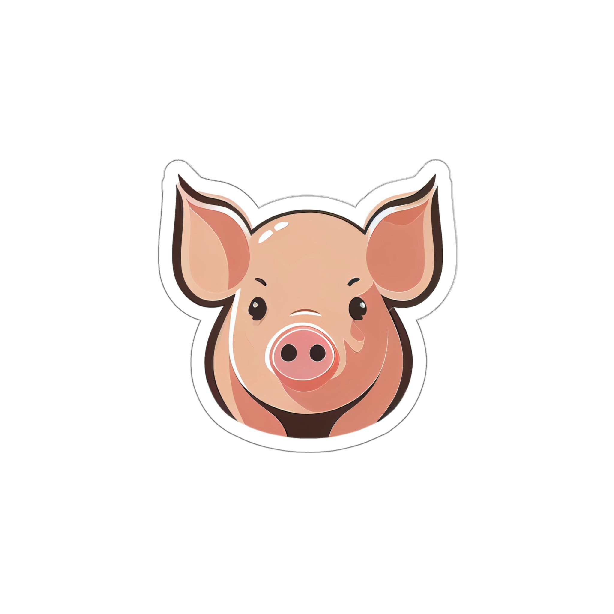 Cute Cartoon Little Piggy Laminate Vinyl Die-cut Sticker Water Bottle ...
