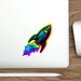 3" Space Bound Rocket Ship Rainbow Flames Laminate Vinyl Sticker ...