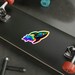 3" Space Bound Rocket Ship Rainbow Flames Laminate Vinyl Sticker ...