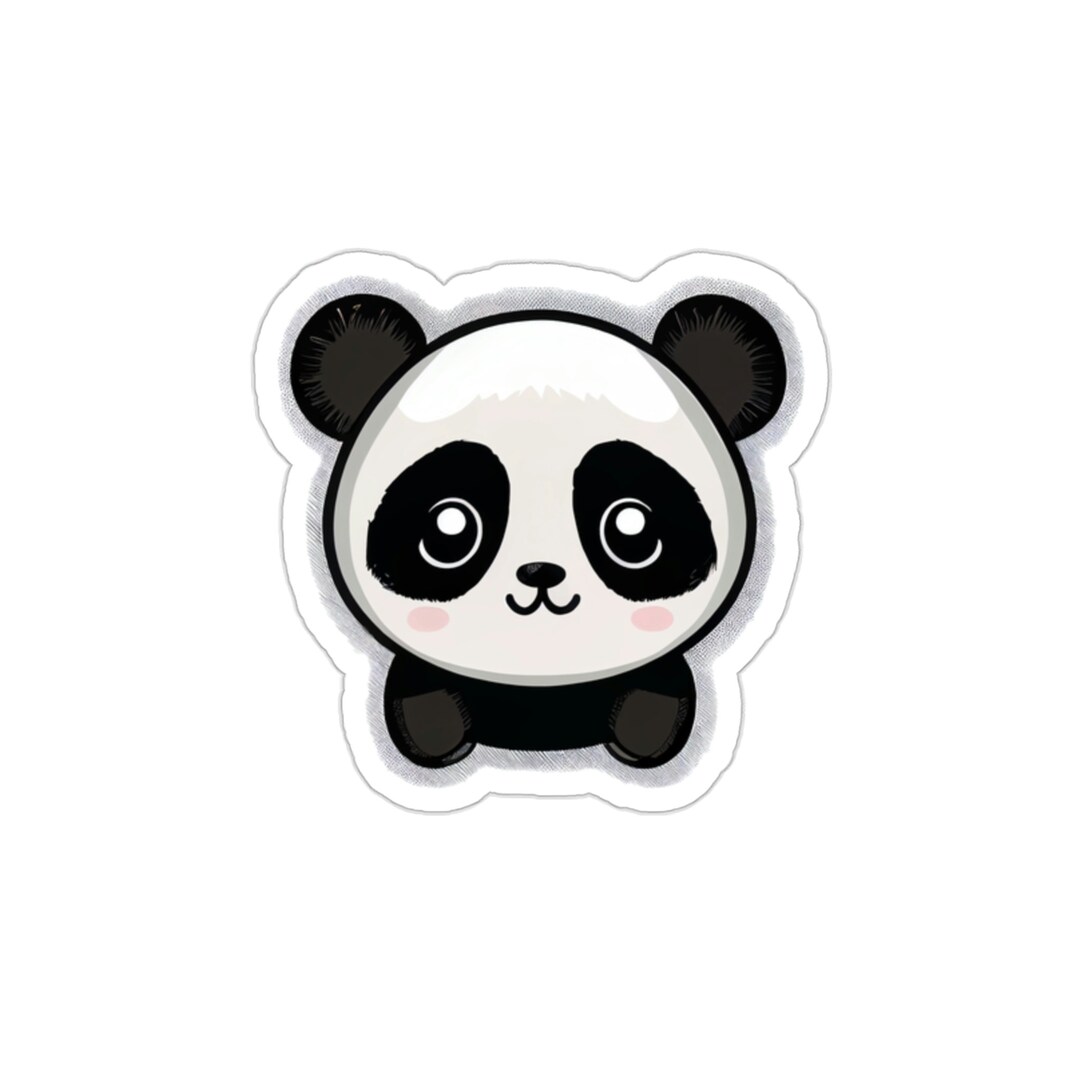 Cute Panda Head Die Cut Laminate Vinyl Stickers - Water Bottle Stickers ...