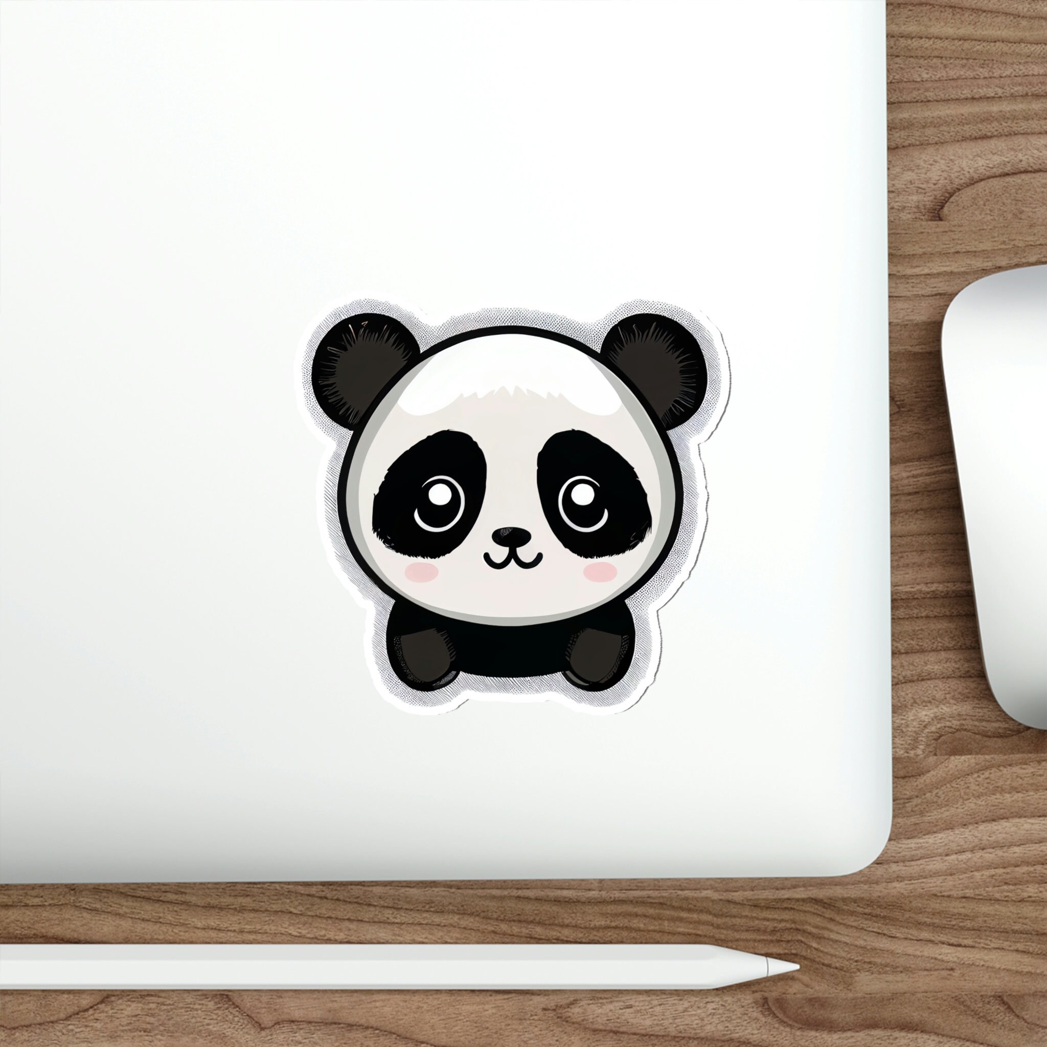 Cute Panda Head Die Cut Laminate Vinyl Stickers Water Bottle Stickers ...