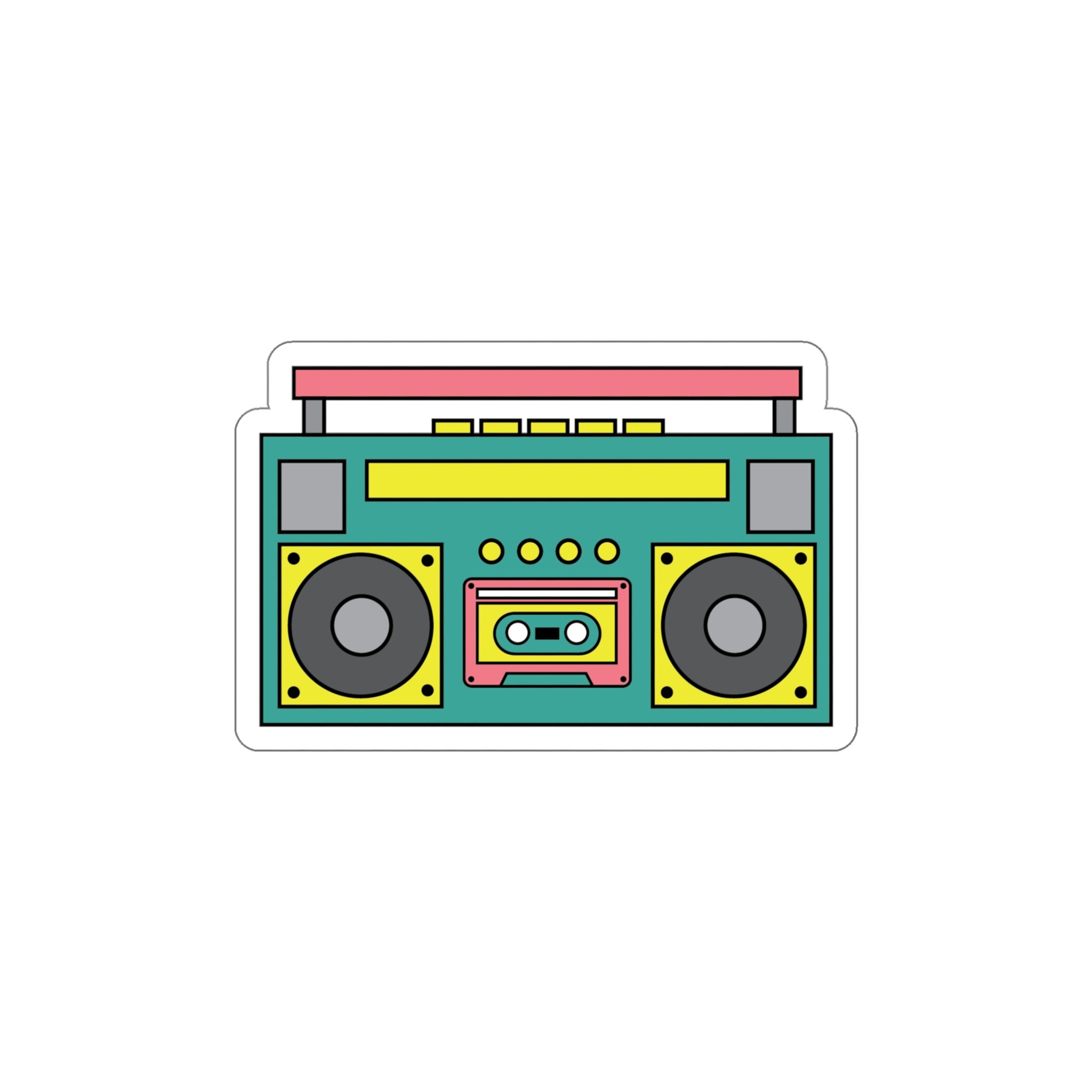 90s Throwback Boombox Pink and Teal Laminate Vinyl Die Cut - Etsy