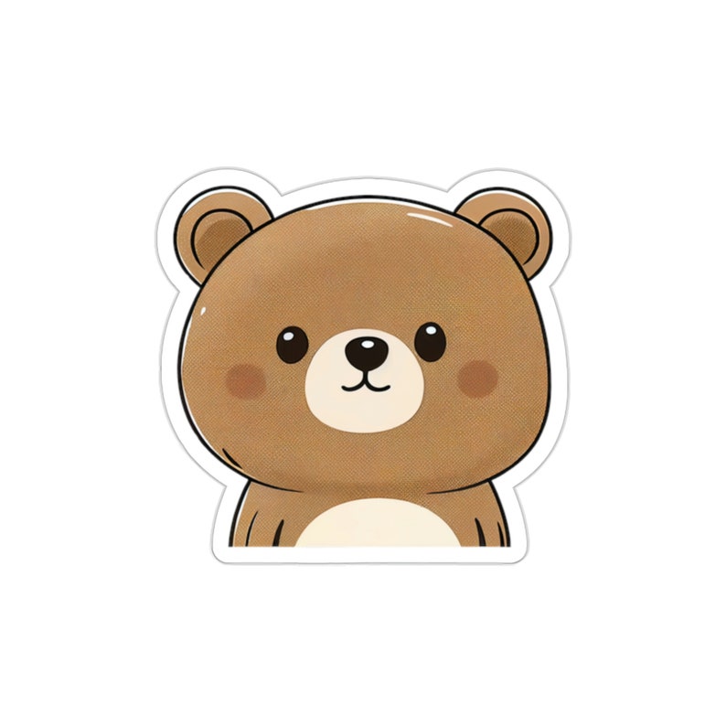 3" Cute Bear Headshot Laminate Vinyl Sticker - Water Bottle Stickers ...