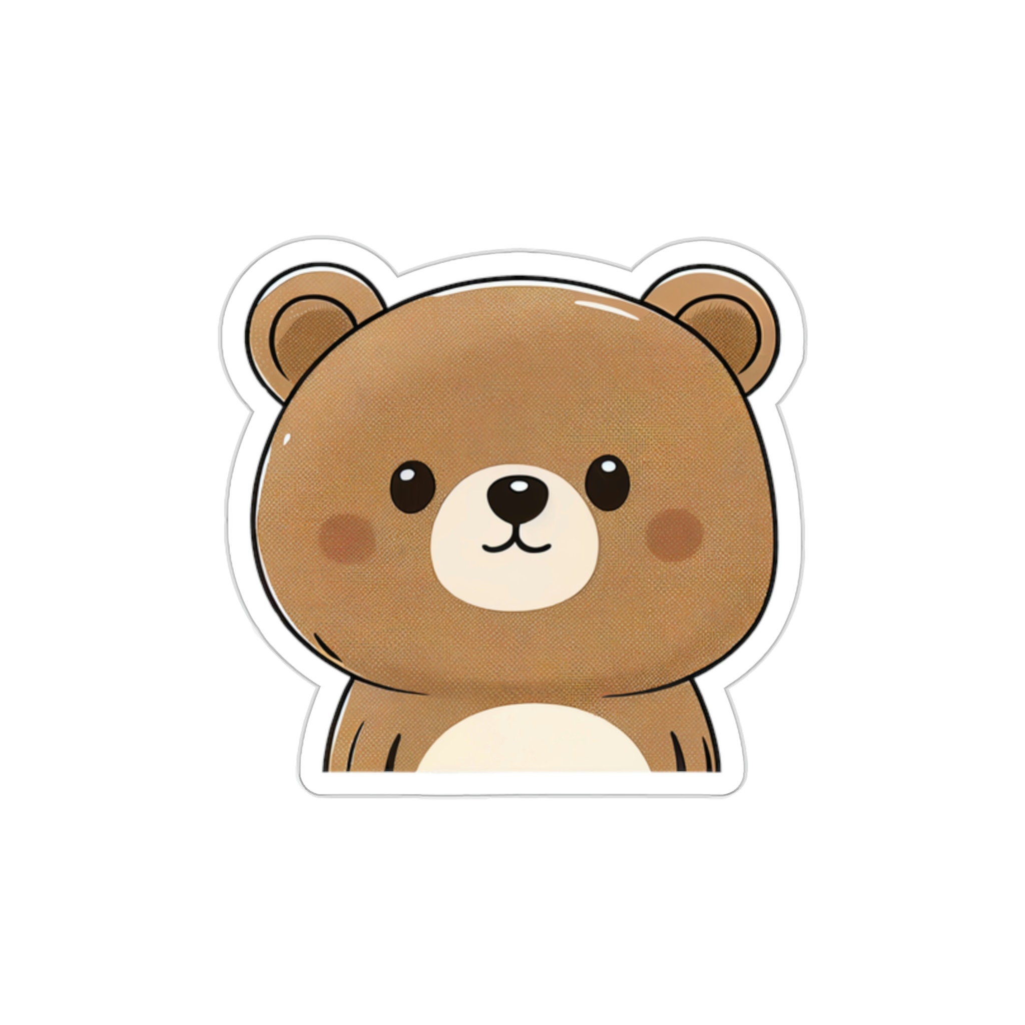3" Cute Bear Headshot Laminate Vinyl Sticker - Water Bottle Stickers ...