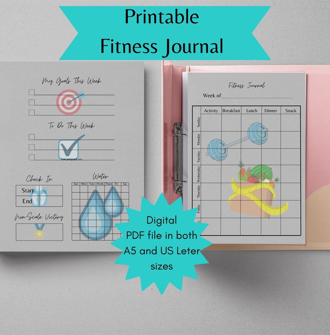 Printable Weekly Fitness Journal and Habit Tracker - Etsy