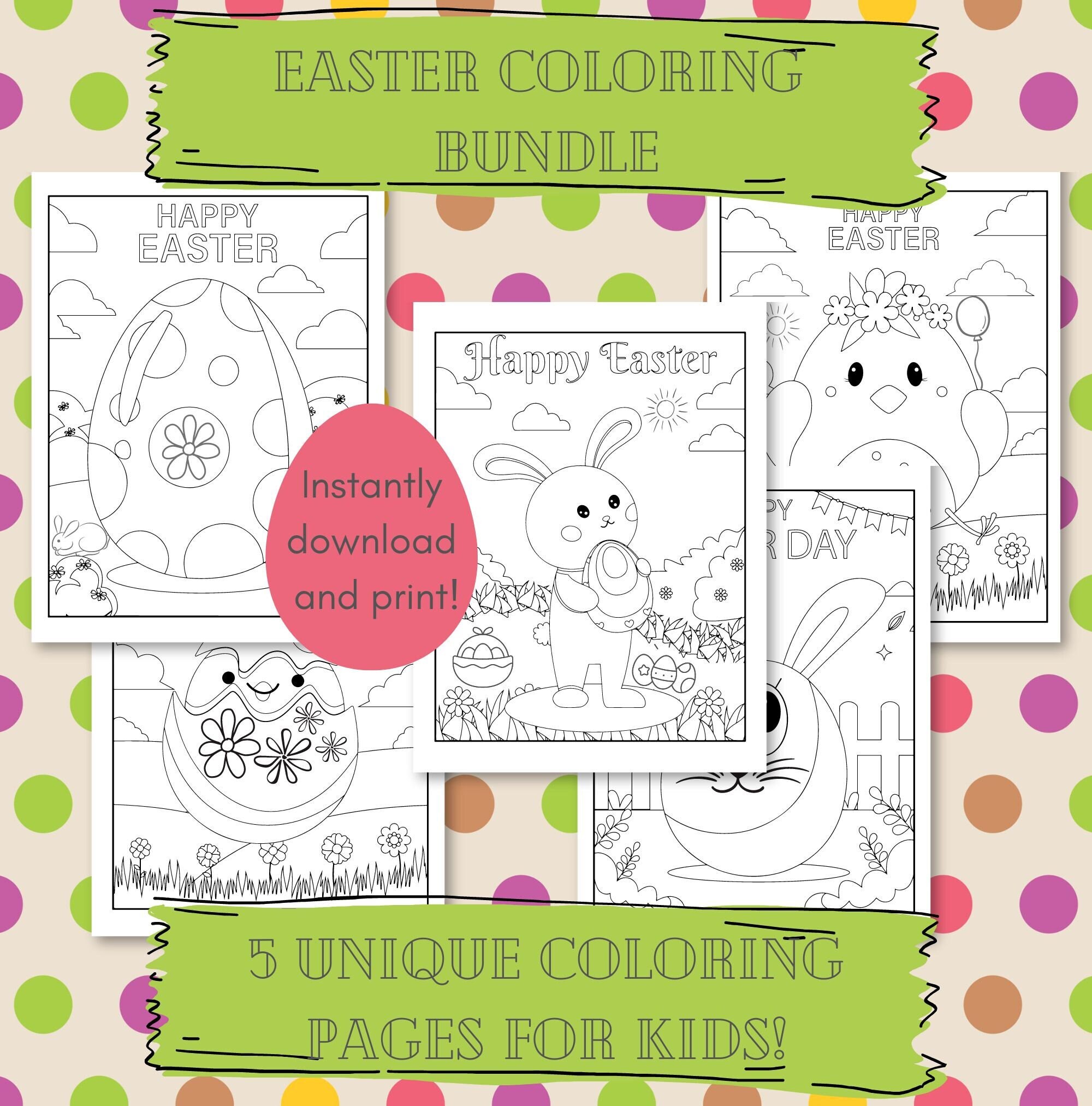 Printable Easter Coloring Page Bundle - Etsy