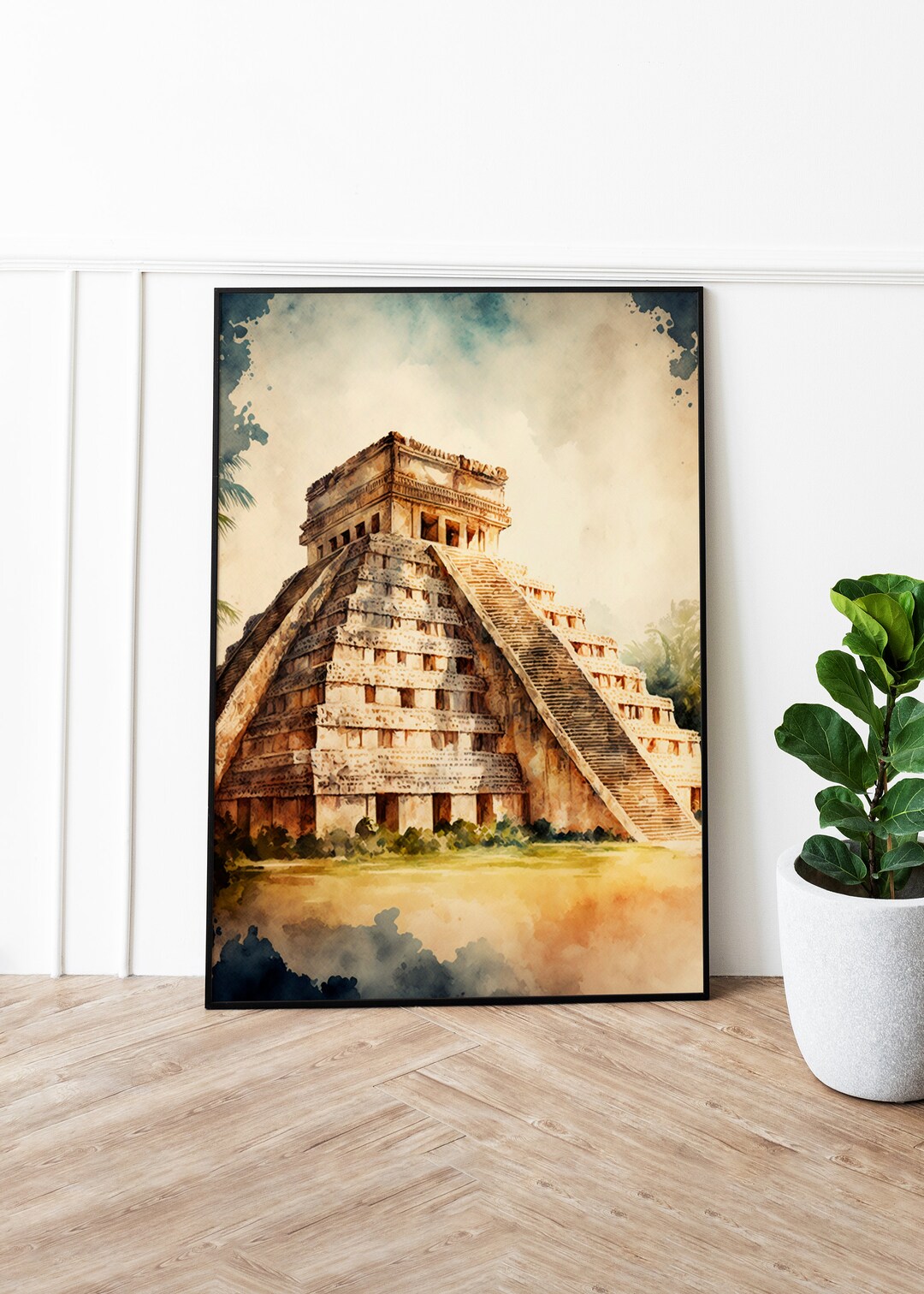 Chichen Itza 1 Water Color Wall Art Printable Art Digital - Etsy