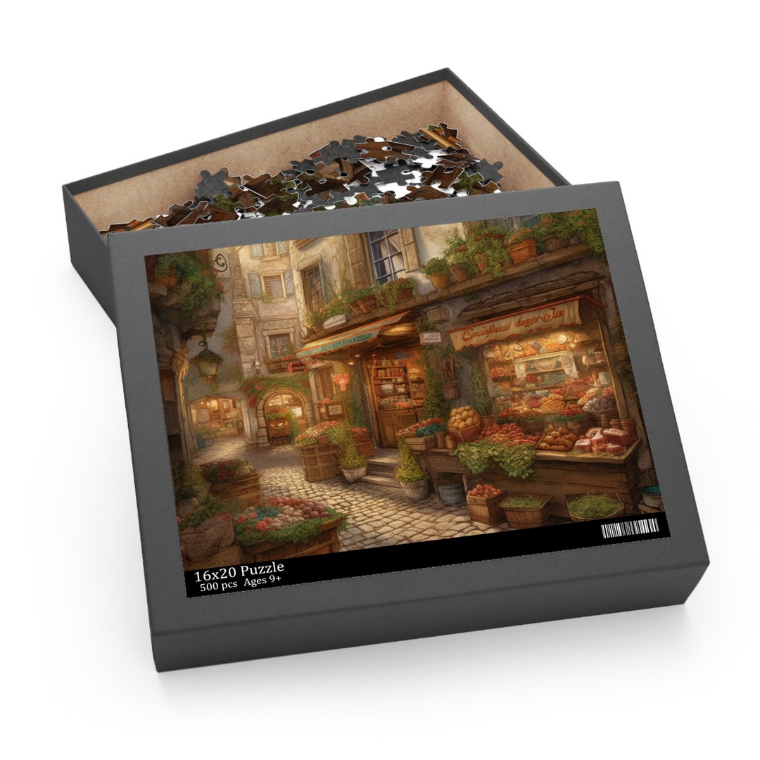 Medieval Alleyway Vendors Puzzle Christmas Gift, Unique Gift, for All ...