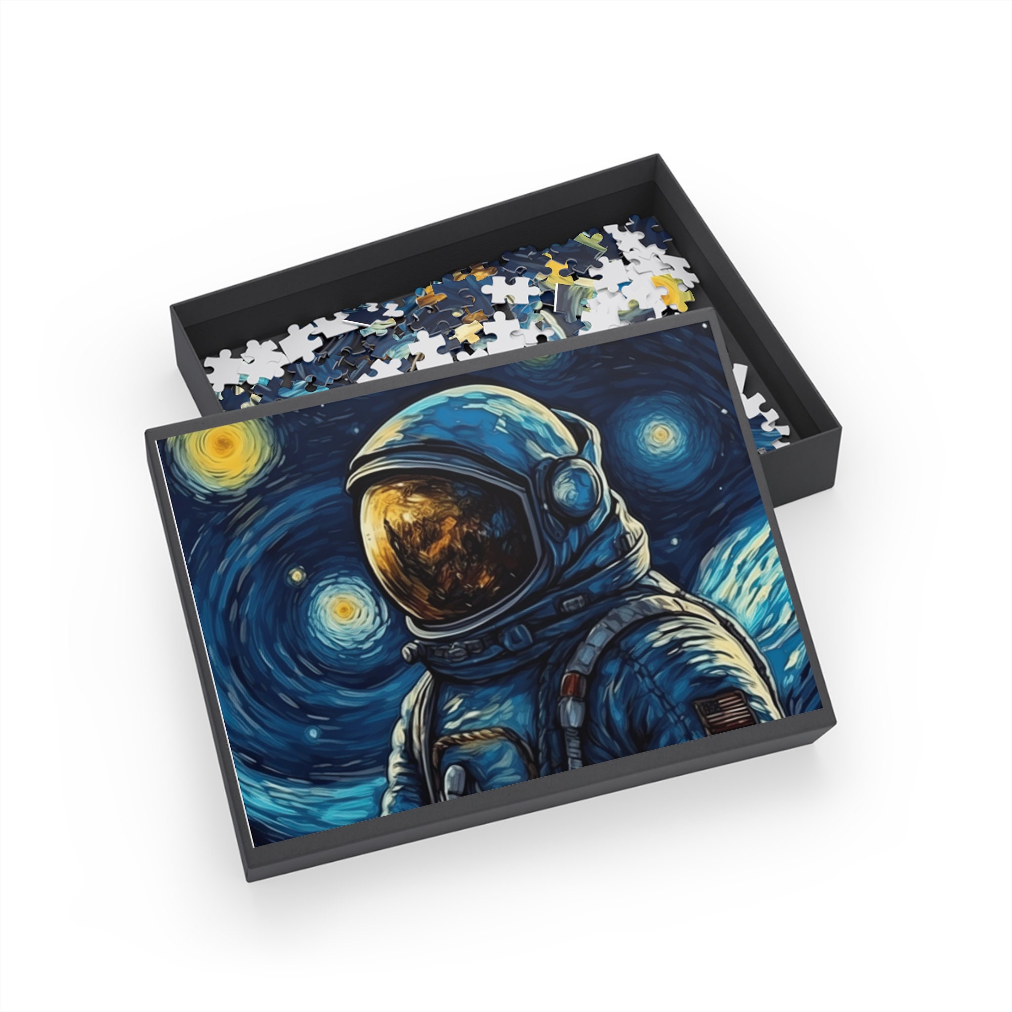 Astronaut Themed Puzzle With Starry Night Art Jigsaw Puzzle Space ...