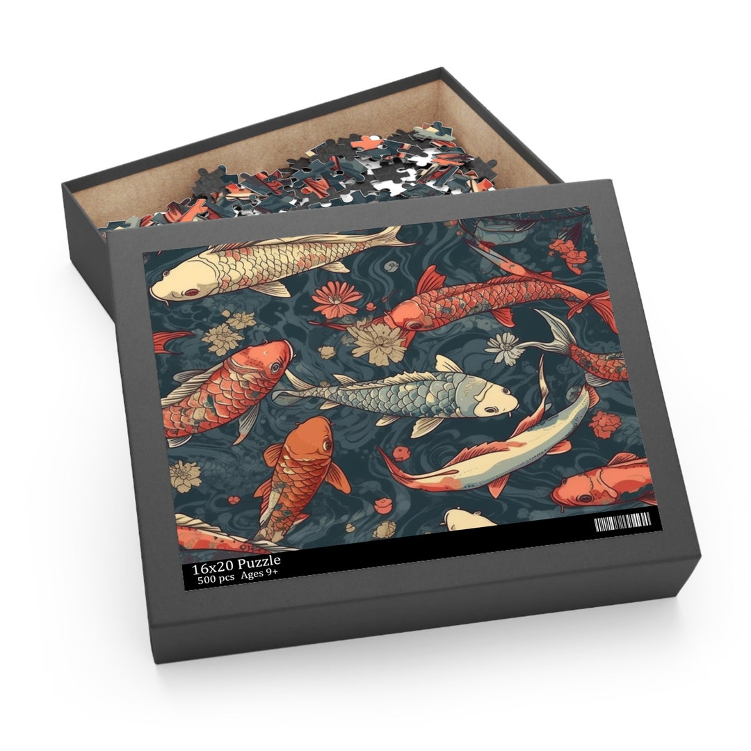 Koi Serenity Jigsaw Puzzle 120, 252, 500-piece Tranquil Koi Fish Pond ...