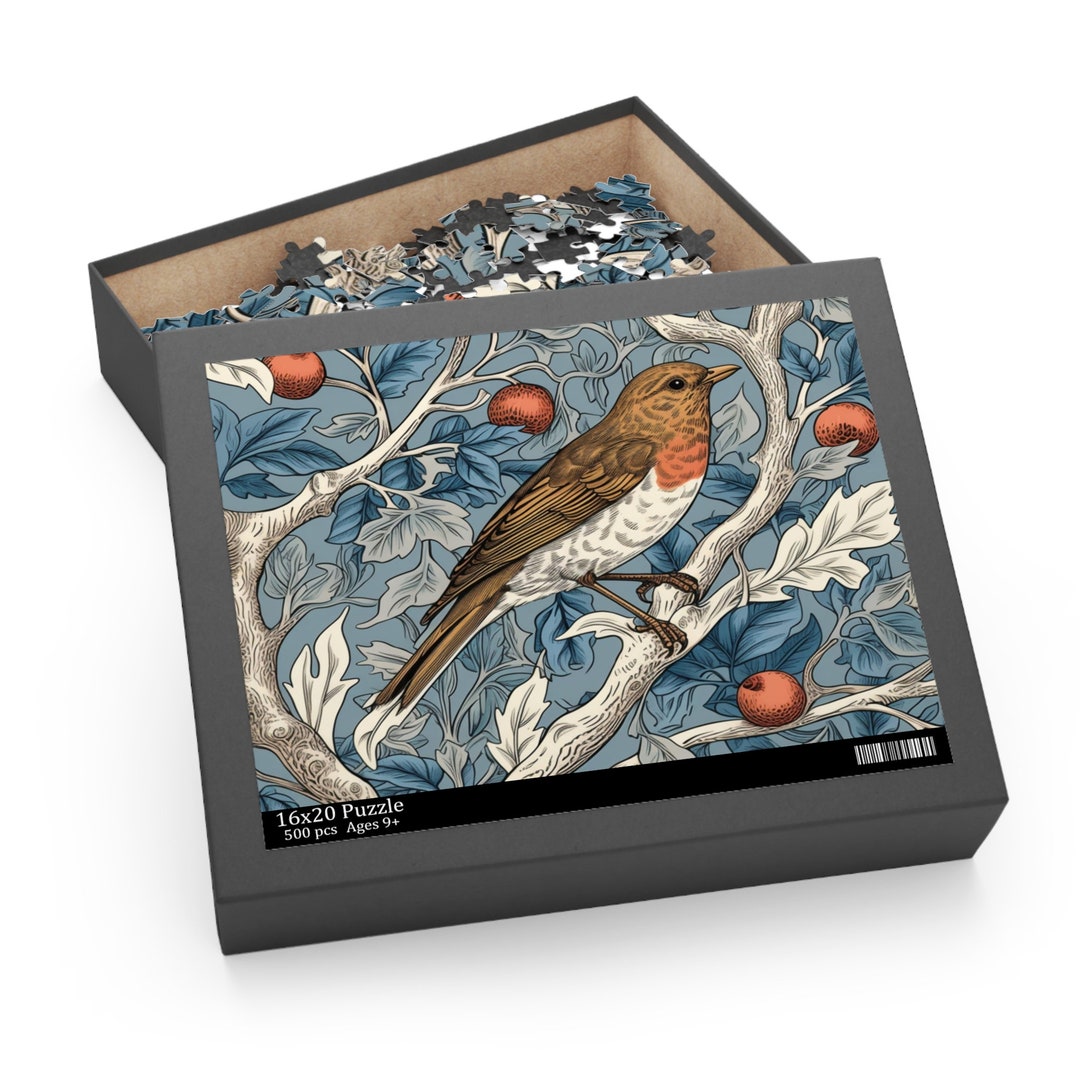 William Morris Inspired Golden Bird Jigsaw Puzzle 120, 252, 500-piece ...