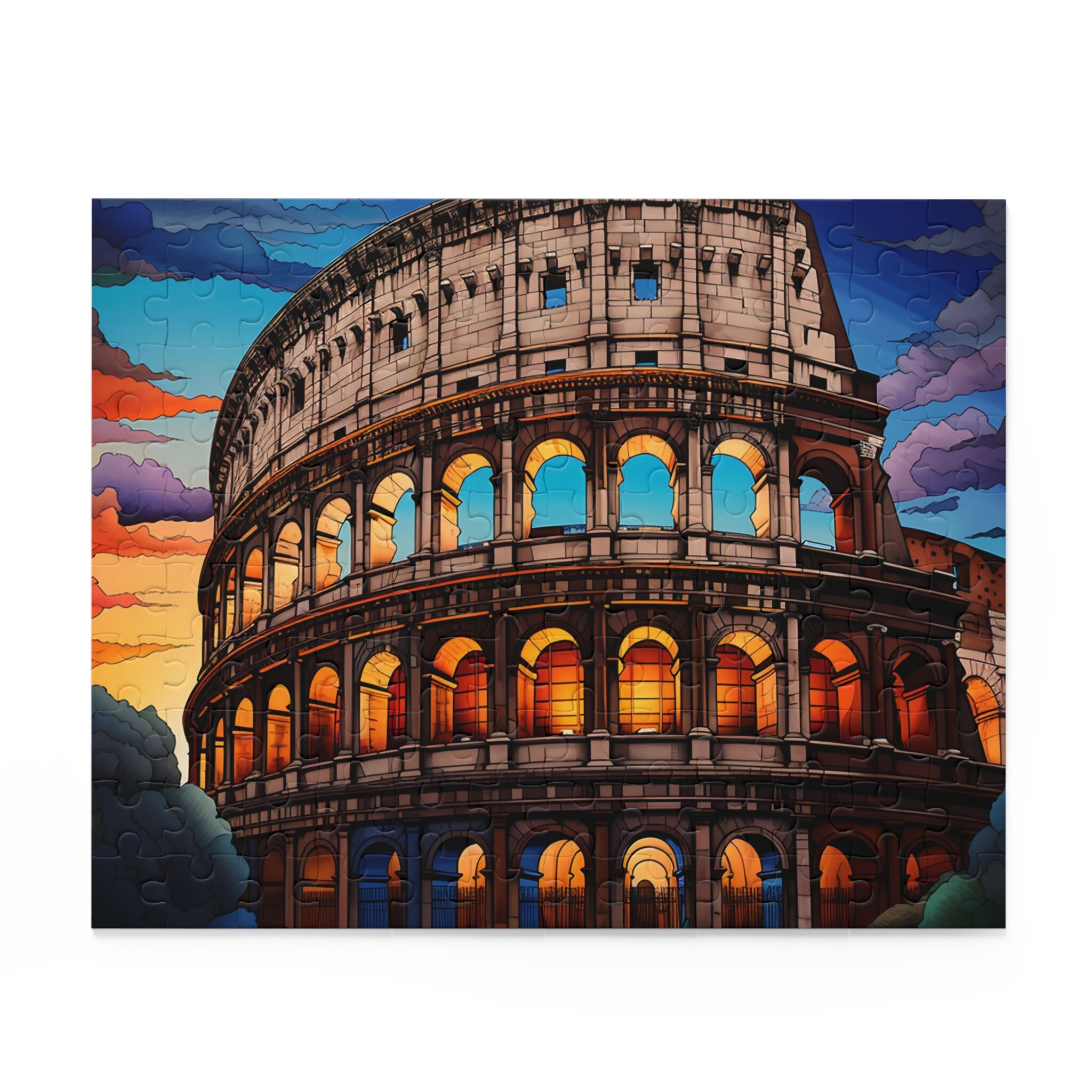 Colosseum Stained Glass Puzzle: an Iconic Roman Masterpiece in - Etsy
