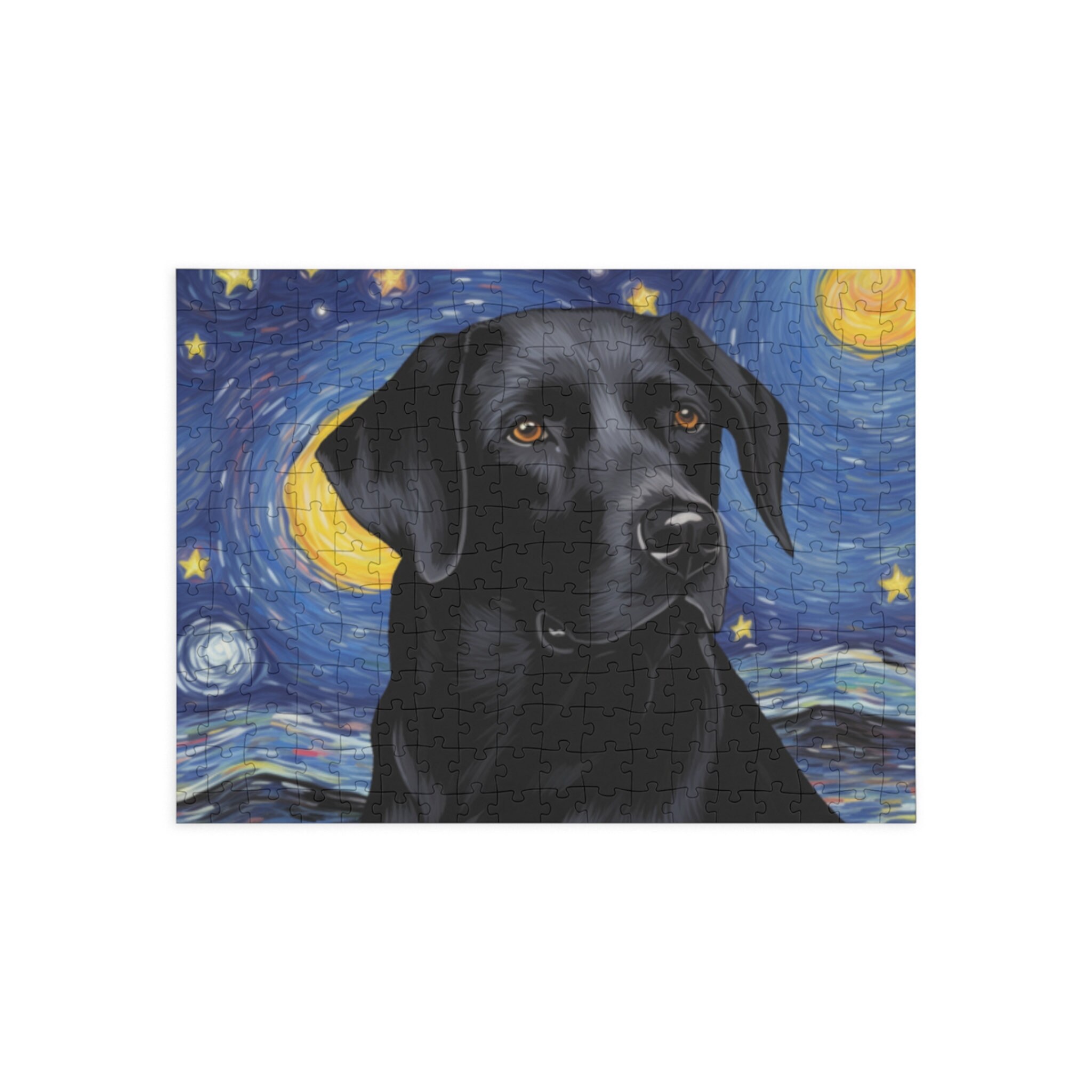 Black Labrador Puzzle With Starry Night Art 500-piece Jigsaw Puzzle ...