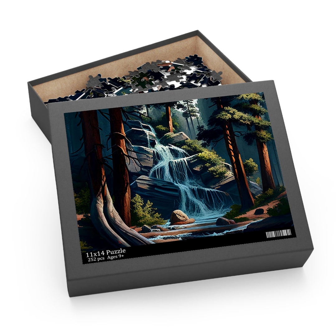 Cascading Waterfall Puzzle: Serene Nature Scenejigsaw Game - Etsy