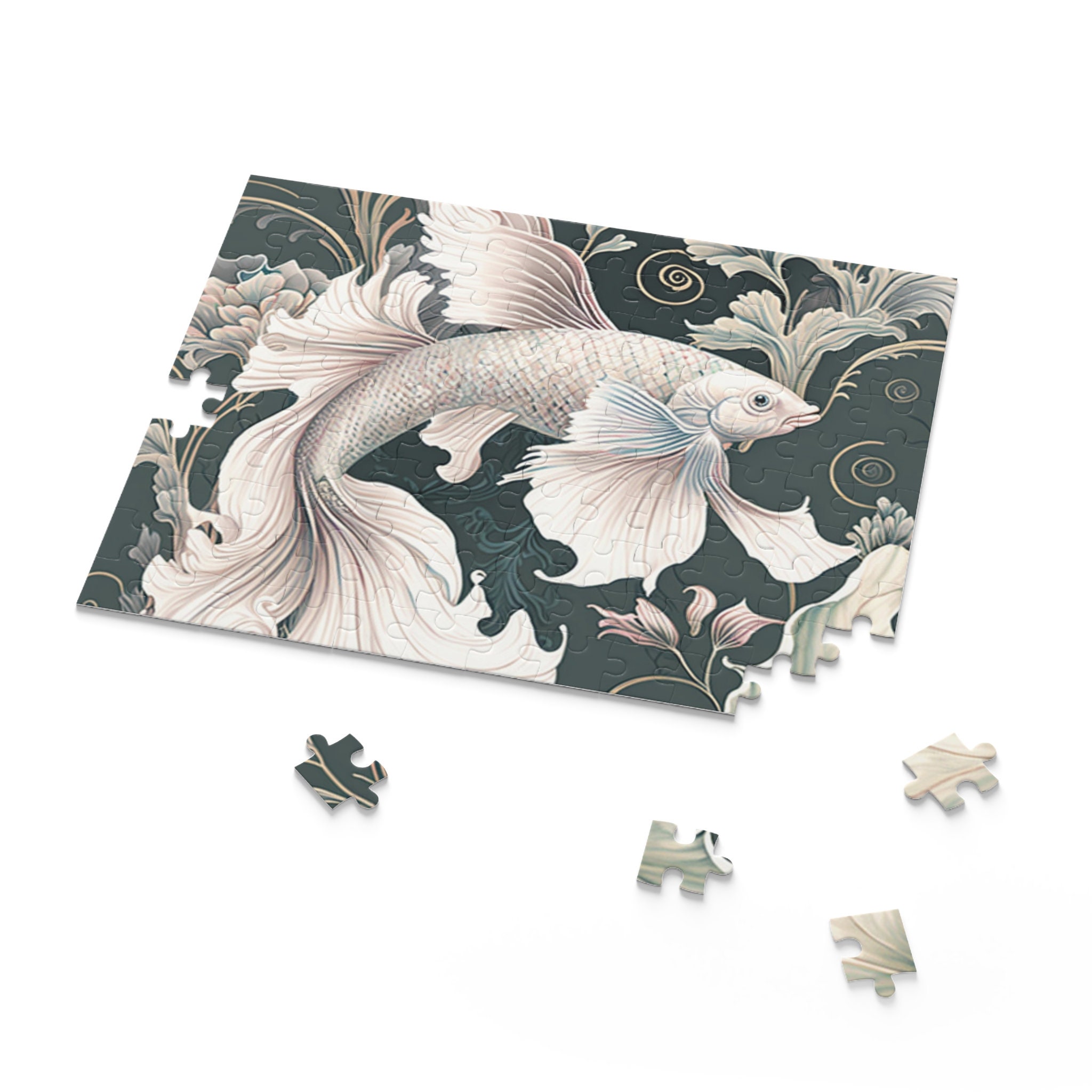 William Morris Jigsaw Puzzle Inspired Beta Fish Elegance Jigsaw Puzzle ...