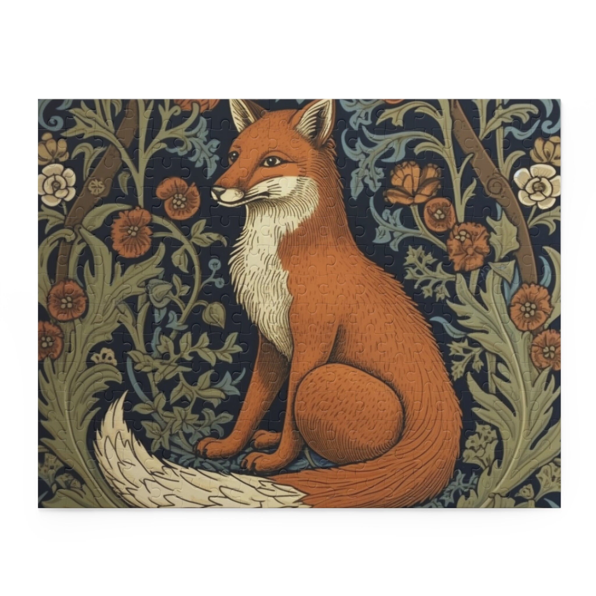 William Morris Inspired Fox in a Forest Jigsaw Puzzle 120 - Etsy
